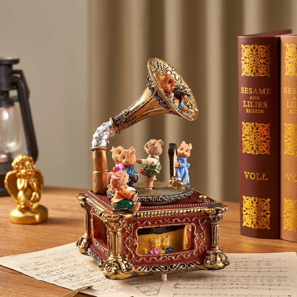 LOVE FOR YOU Retro Record Player Music Box, Ideal Gift for Women, Plays ...