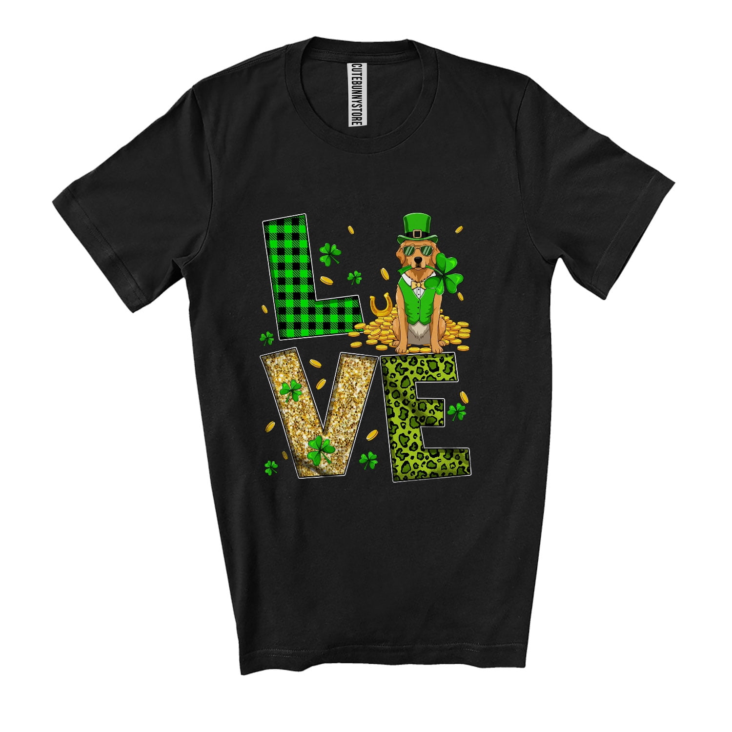 LOVE; Fantastic St. Patrick's Day Leopard Plaid Golden Retriever ...