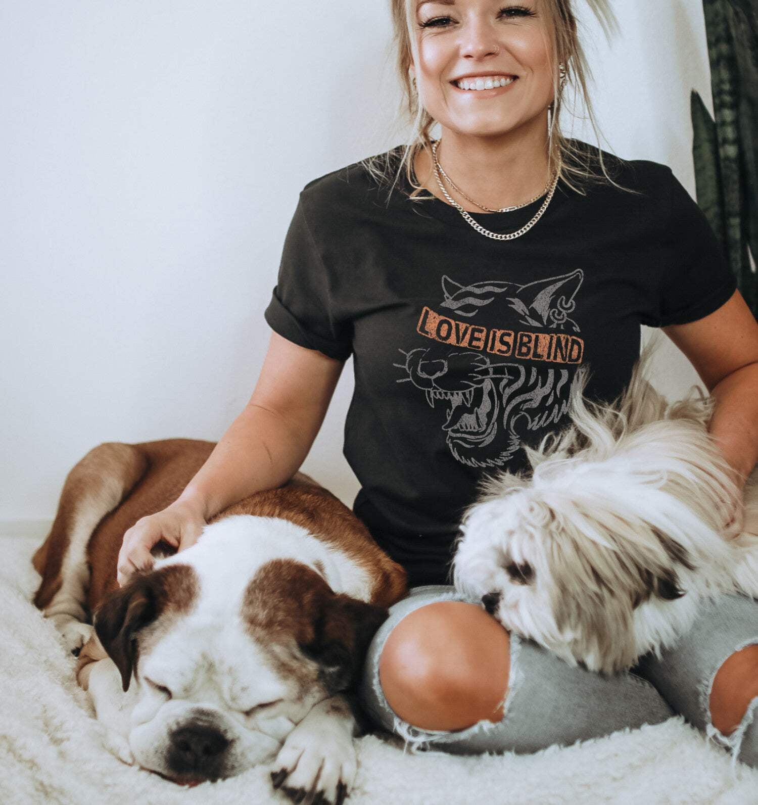 LOVE IS BLIND Short sleeve Tees - Walmart.com