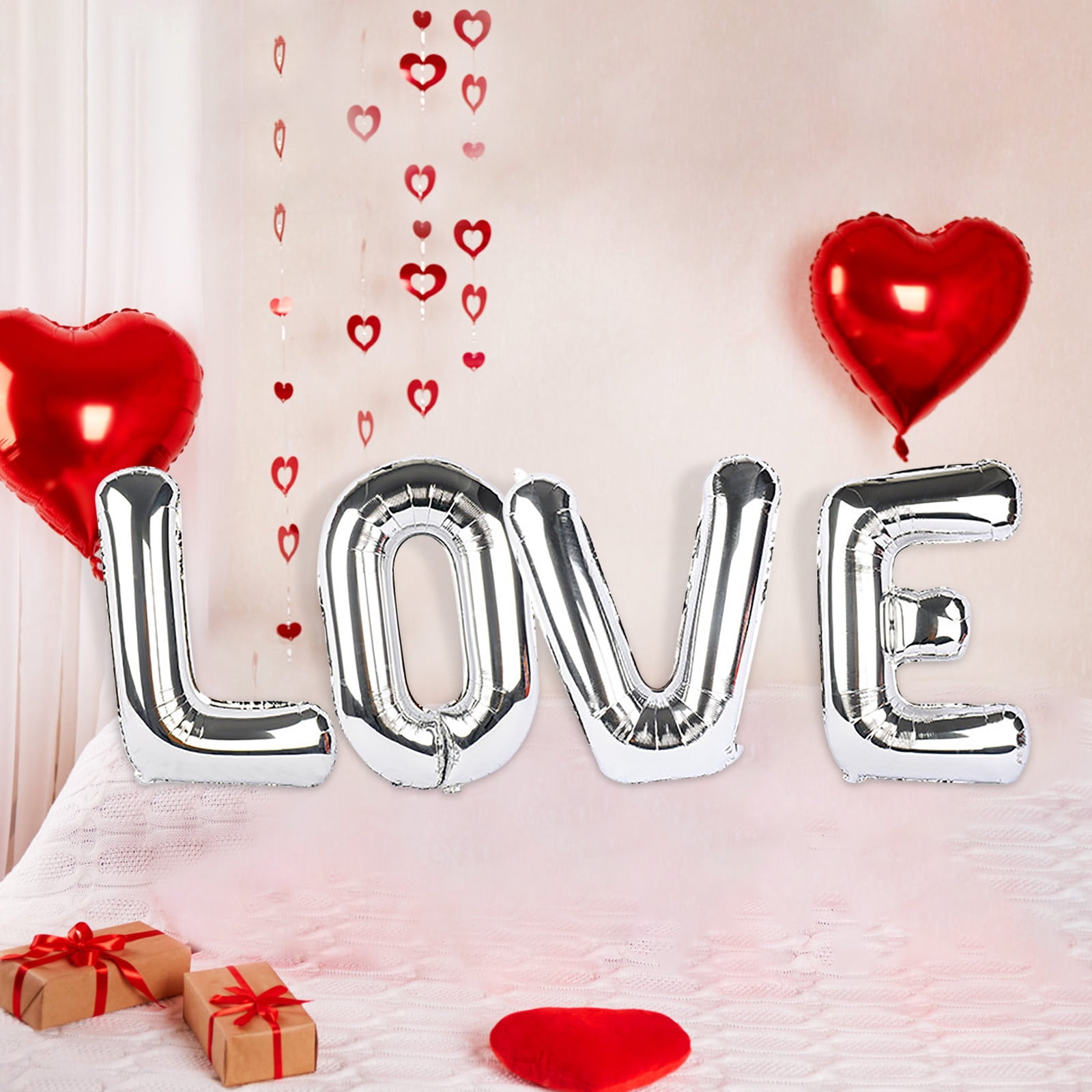 LOVE Letter Decoration Rose Gold Ornament Numbers Decoration Foil Party ...