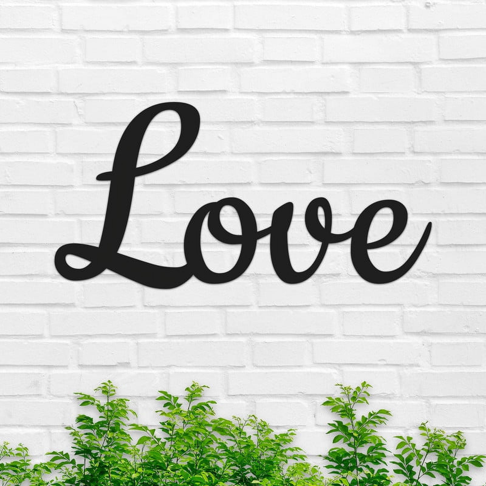 LOVE Metal Sign Metal LOVE Wall Decoration Couple Heart-Shaped Eternal ...