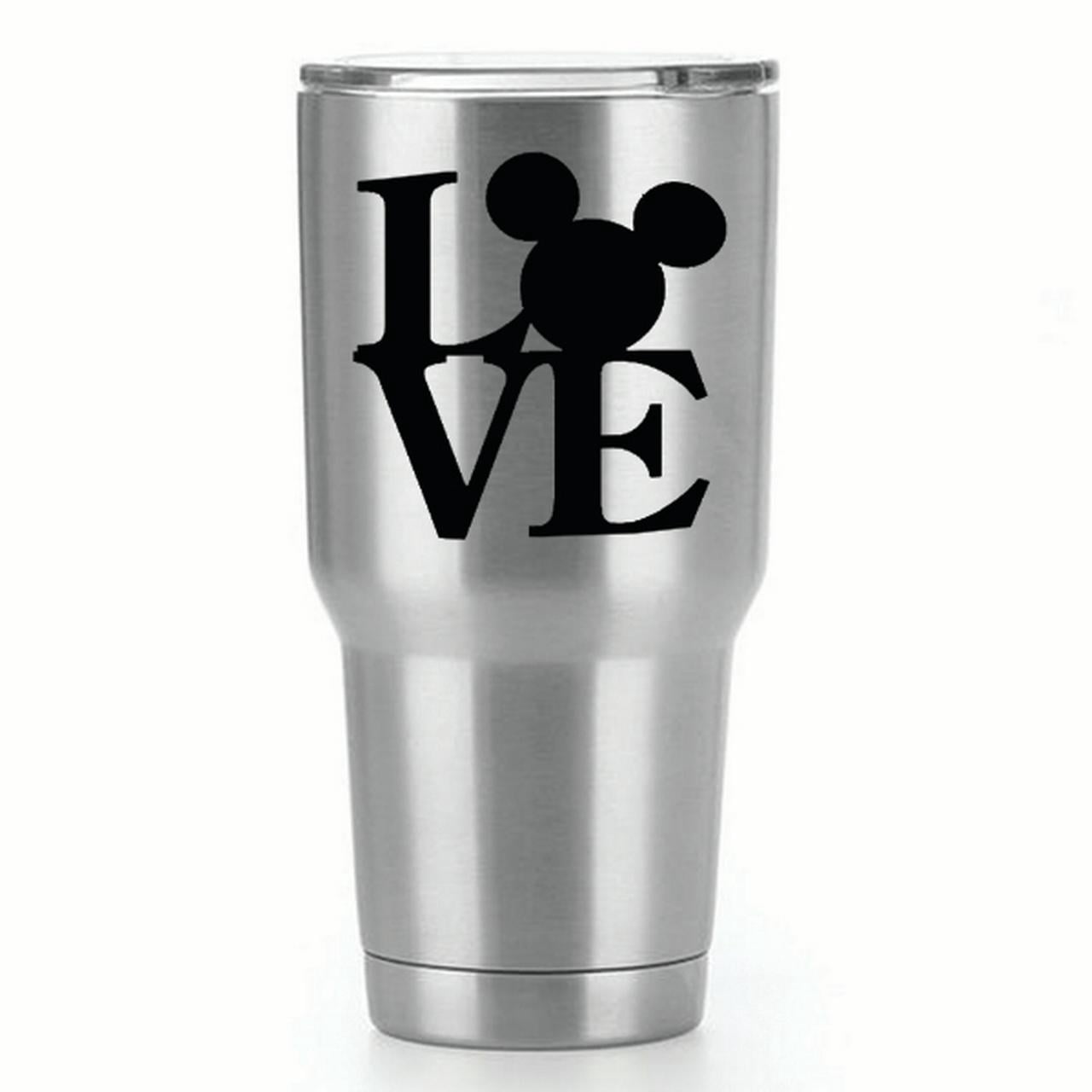 LOVE Mickey Mouse |Single Yeti Decal | 3-Inch Black Vinyl Decal ...