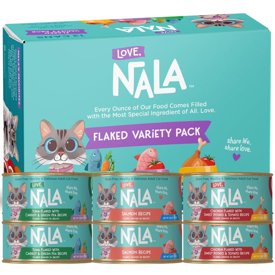 LOVE, NALA - Natural Adult Cat Wet Food - FLAKED Pack - Salmon, Tuna ...