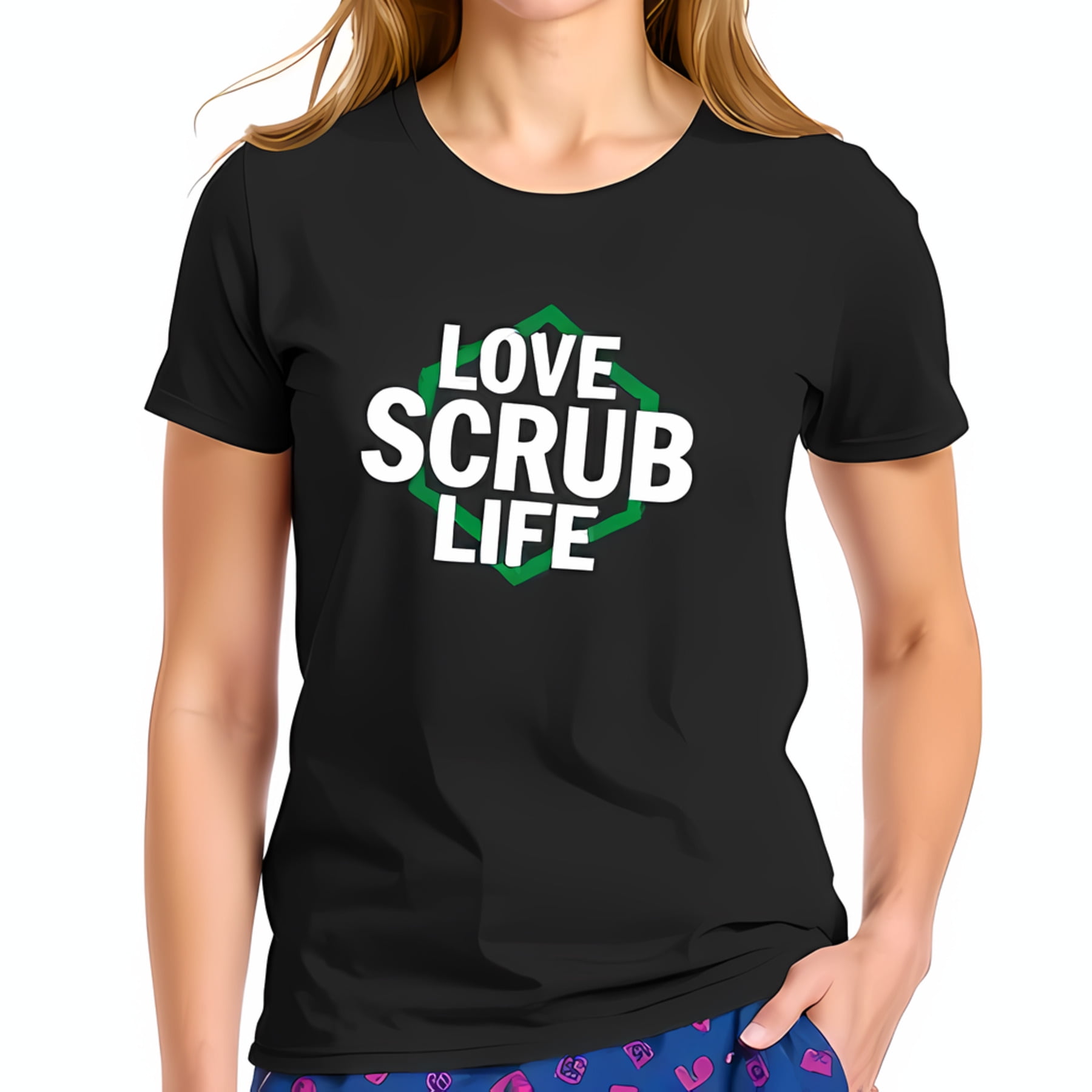 LOVE SCRUB LIFE Cotton Short Sleeve T-Shirt for Healthcare ...