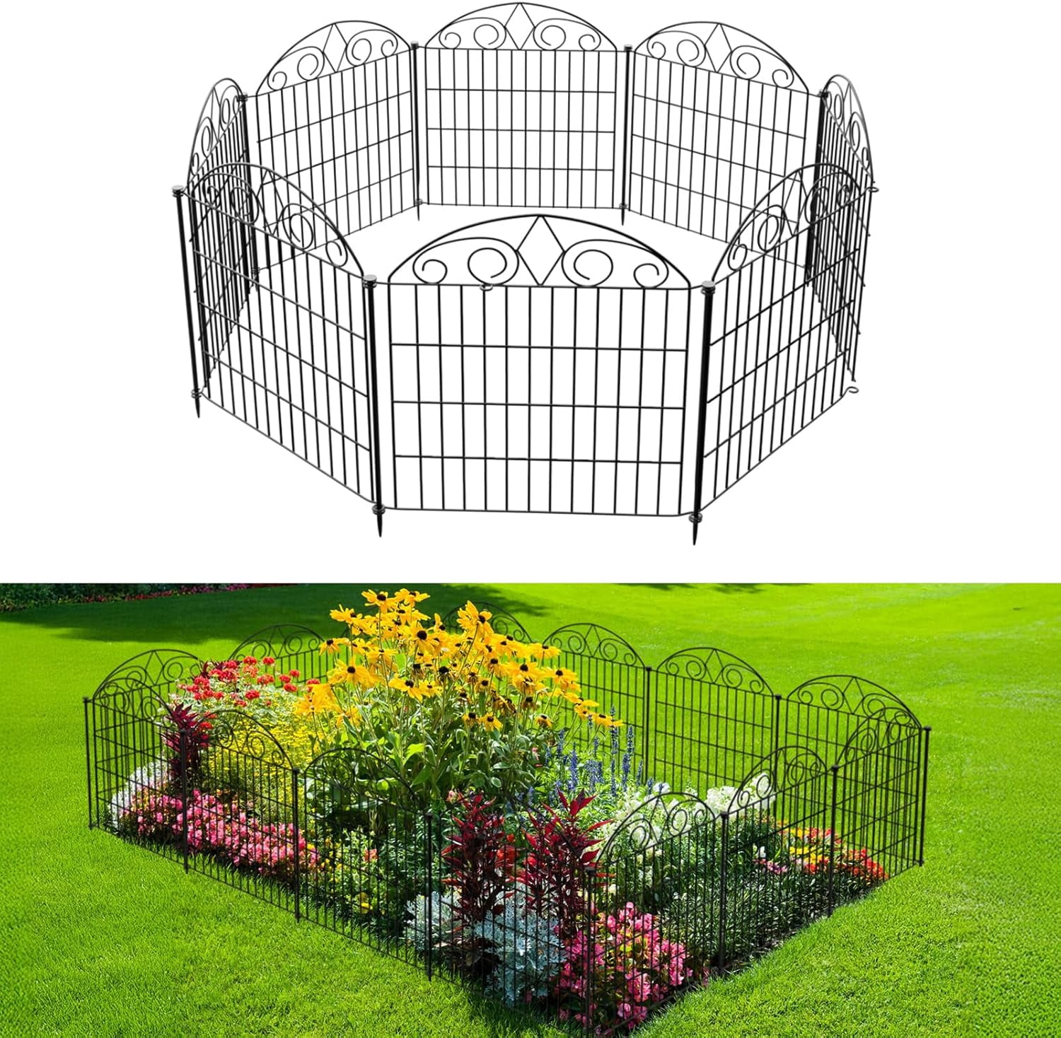LOVE STORY 10 Panels No Dig Decorative Garden Fence Animal Barrier ...