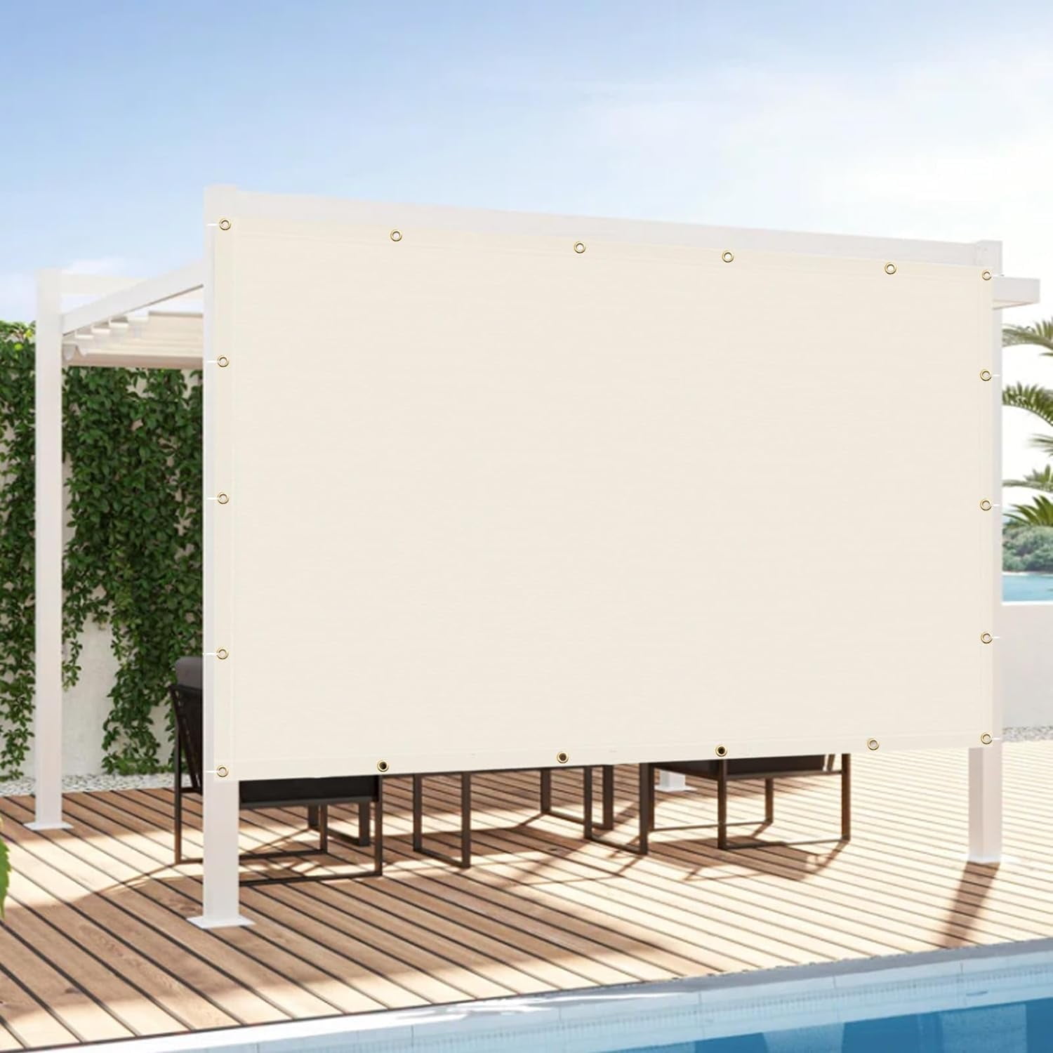 LOVE STORY Custom Size 10'x17' Cream Sun Shade Cloth with Grommets ...