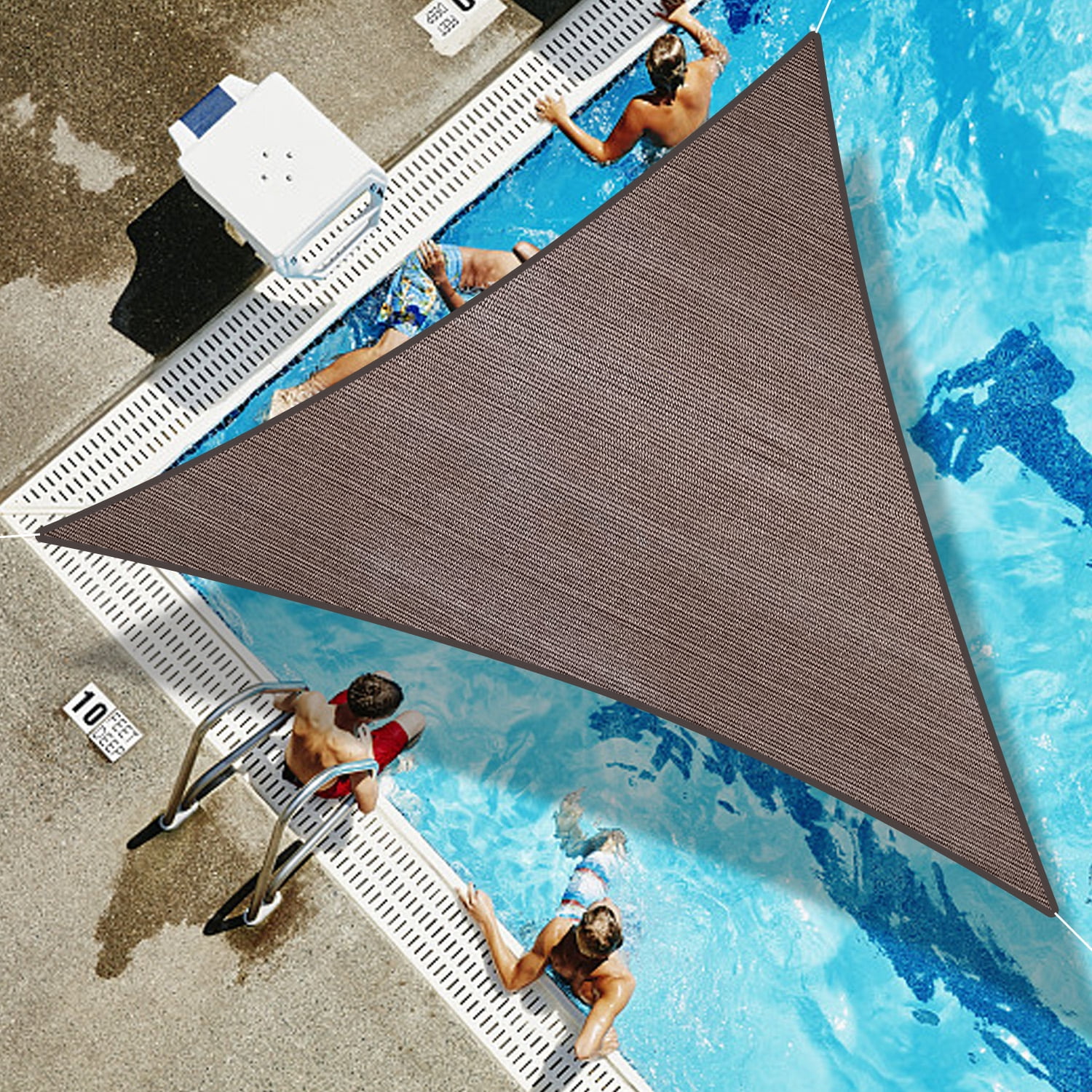 LOVE STORY Custom Size 10'x20'x22.4' Brown Sun Shade Sail Right ...