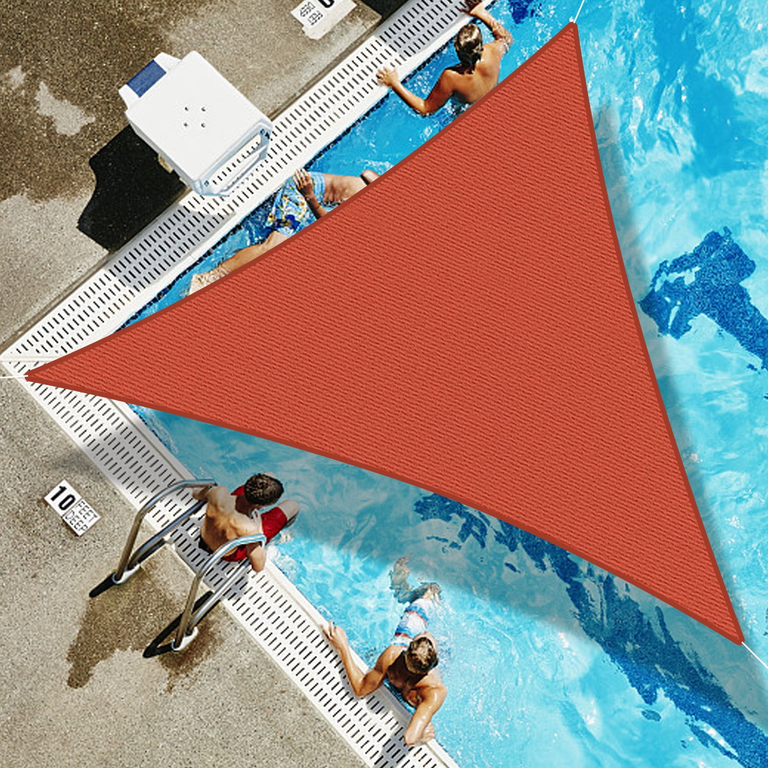 LOVE STORY Custom Size 10'x20'x22.4' Terra Red Sun Shade Sail Right ...
