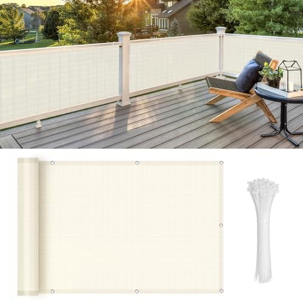 LOVE STORY Custom Size 3'x10' Beige Balcony Privacy Screen,UV Block ...