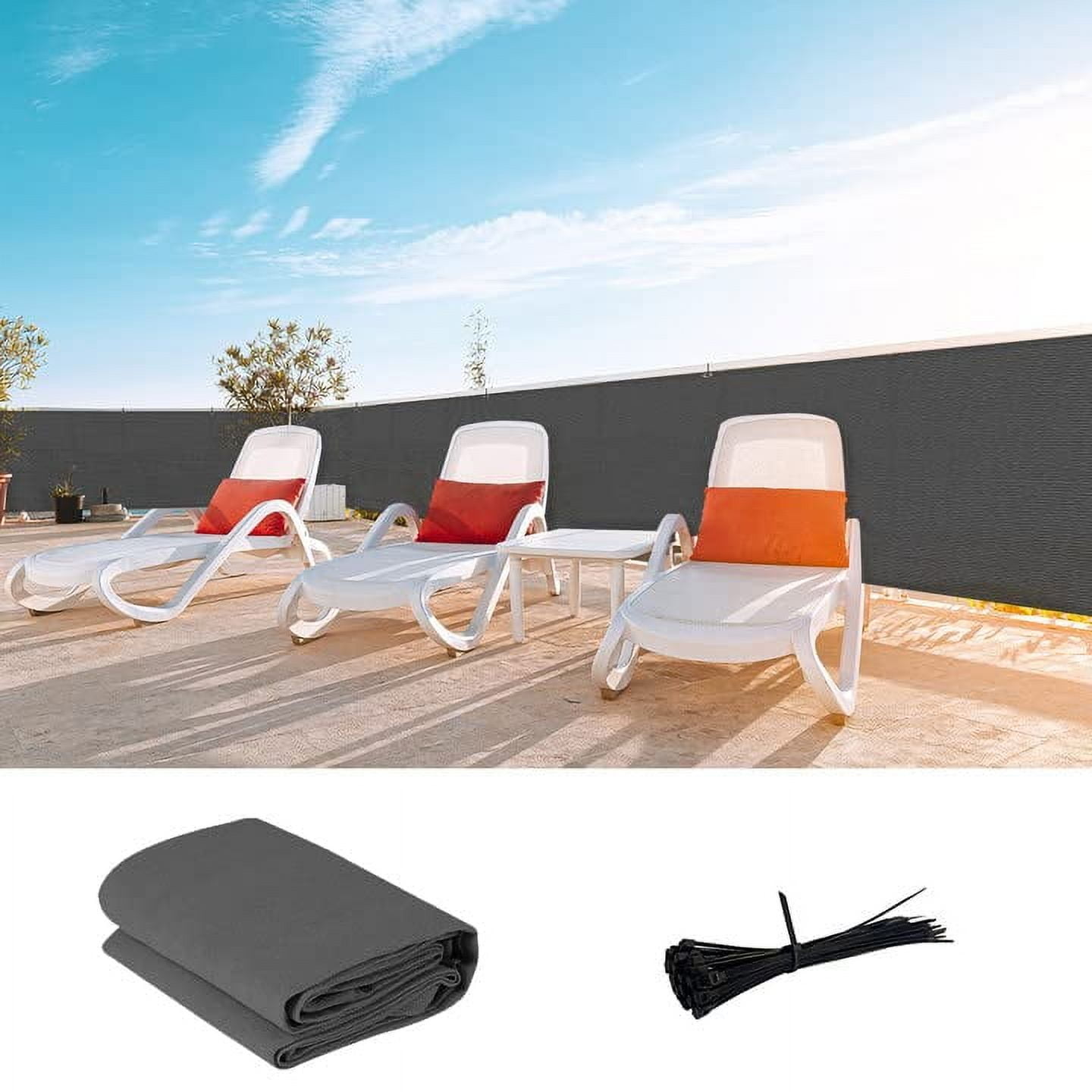 LOVE STORY Custom Size 3'x10' Charcoal Balcony Privacy Screen,UV Block ...