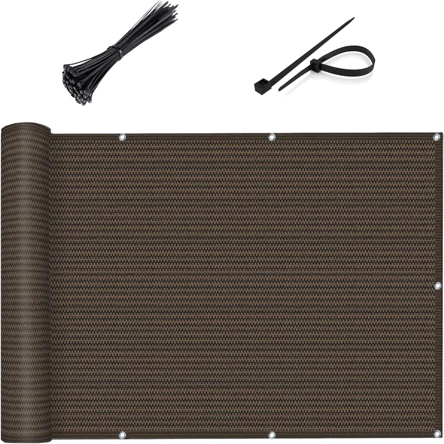 LOVE STORY Custom Size Balcony Privacy Screen 3'x28' Brown Fence ...