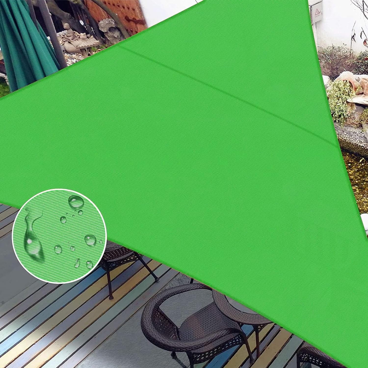 LOVE STORY Custom Size Waterproof 12'x15'x21.6' Fruit Green Sun Shade ...