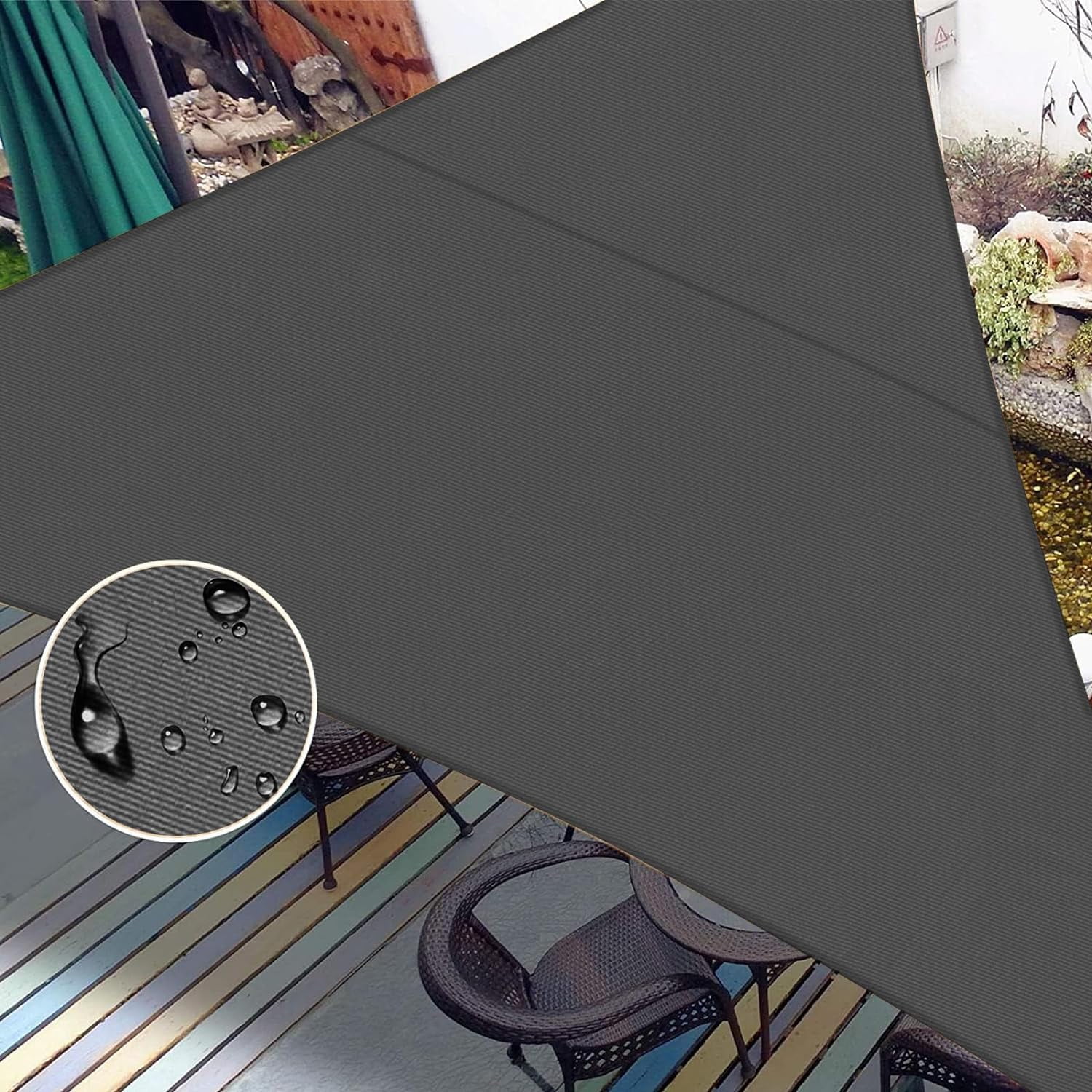 LOVE STORY Custom Size Waterproof 7'x10'x12.2' Dark Gray Sun Shade Sail ...