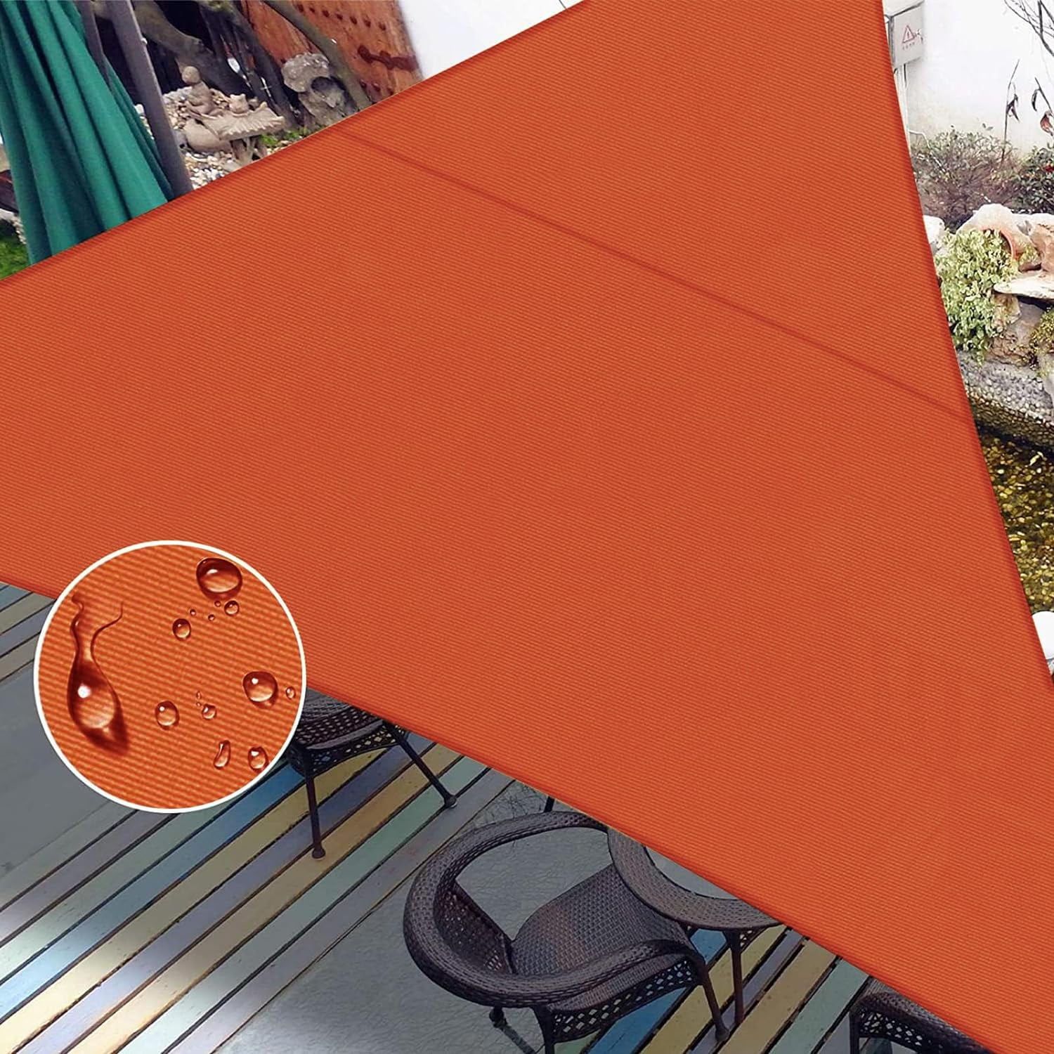 LOVE STORY Custom Size Waterproof 8'x8'x8' Orange Red Sun Shade Sail ...