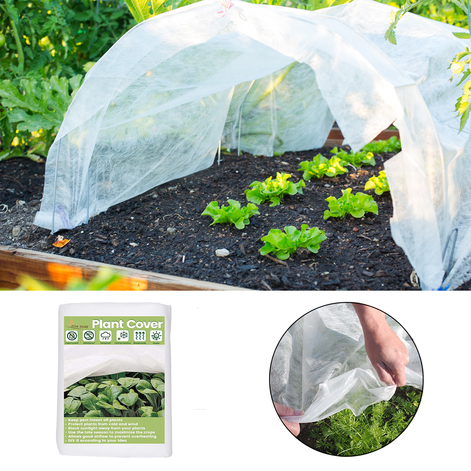 Agfabric Floating Row Cover Plant Blanket - 0.9oz 6x25ft for Frost ...