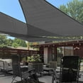 LOVE STORY Sun Shade Sail 12' x 12' x 12' Dark Gray Triangle Canopy UV ...