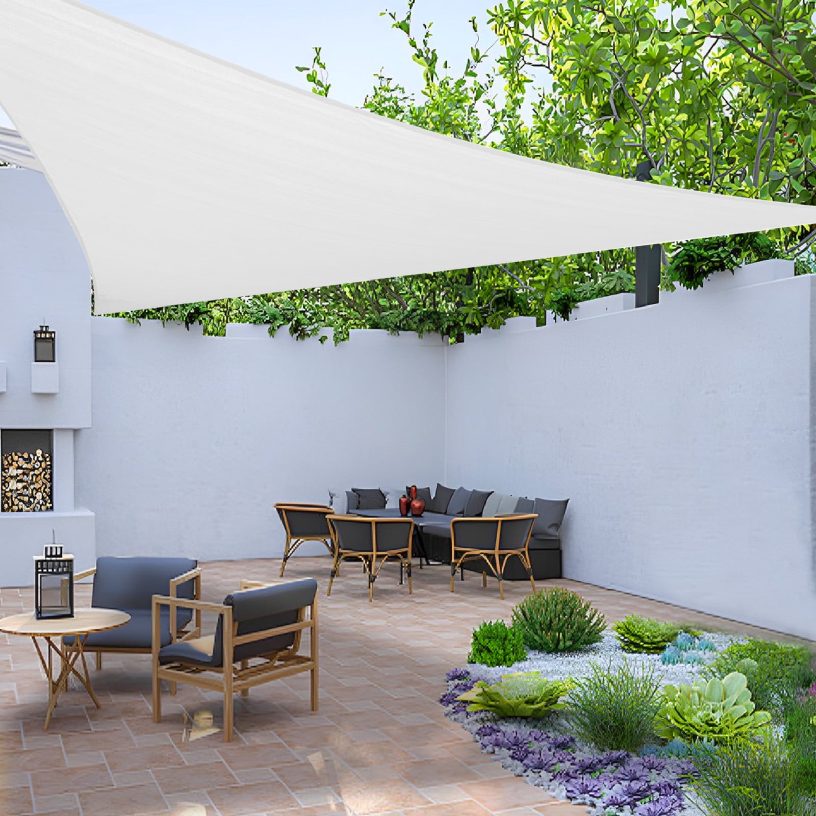 LOVE STORY Sun Shade Sail 12' x 12' x 12' White Triangle Canopy UV ...