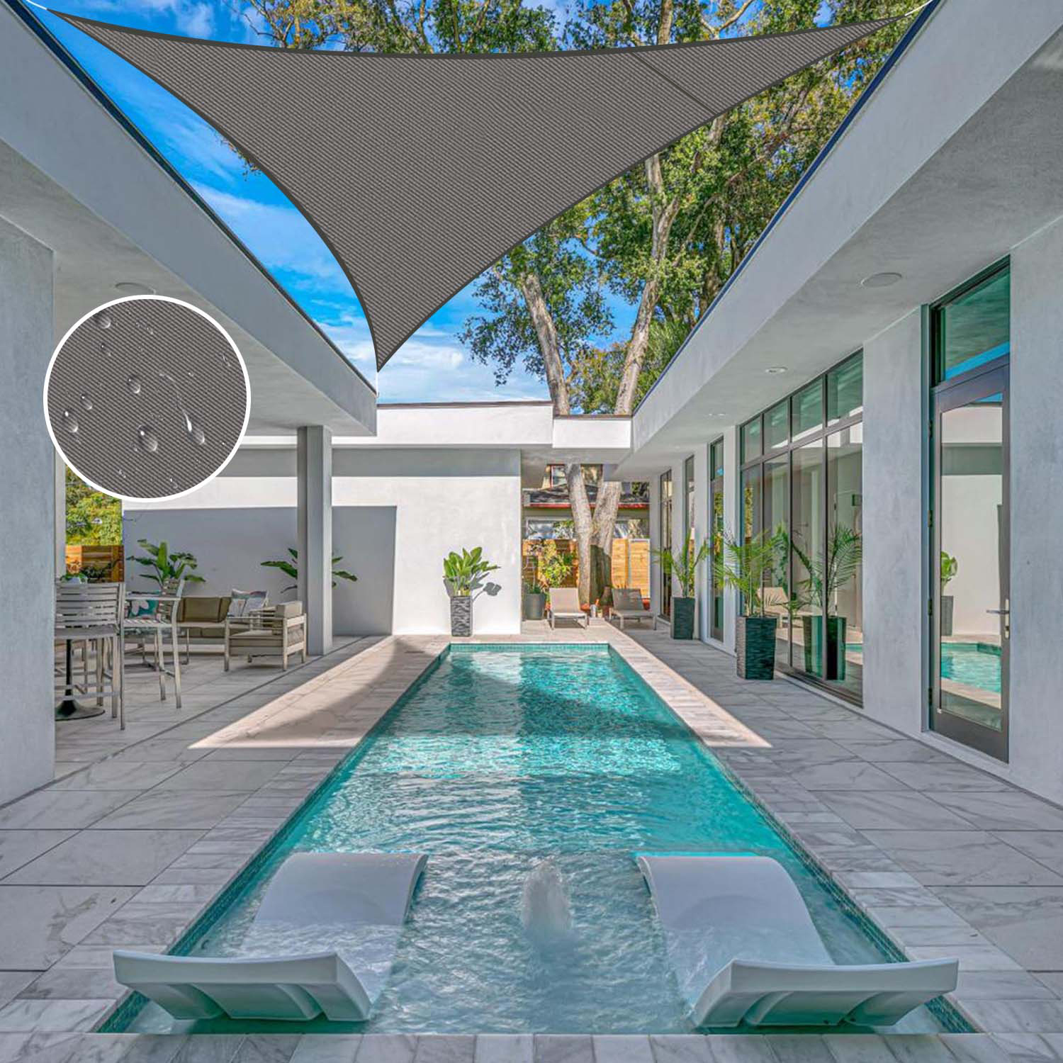 Sun Shade Sail Triangle Waterproof 6.5/10/12/16FT Outdoor Garden Patio ...