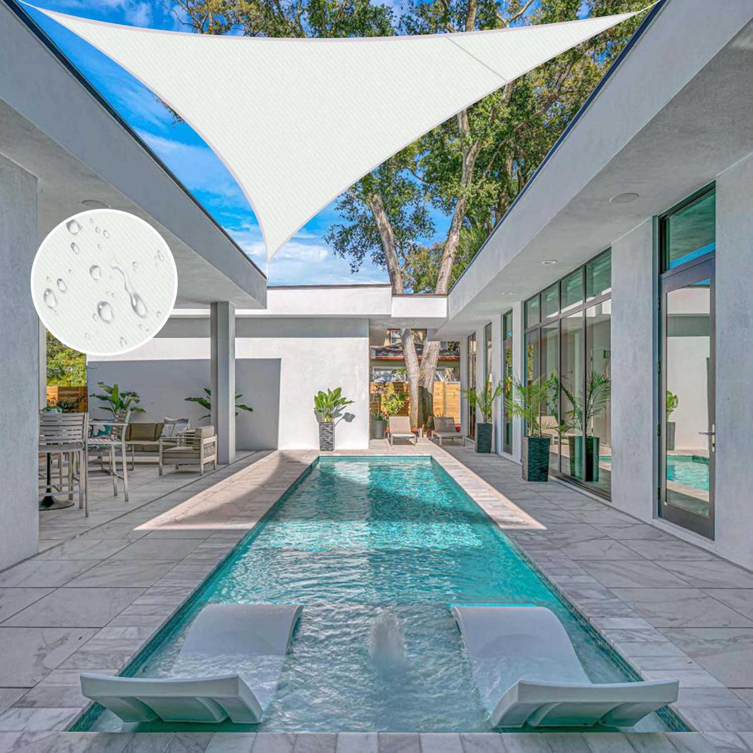 LOVE STORY Waterproof 12'x12'x12' White Sun Shade Sail Triangle UV ...