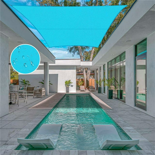 LOVE STORY Waterproof 8'x10' Turquoise Blue Sun Shade Sail Rectangle UV ...