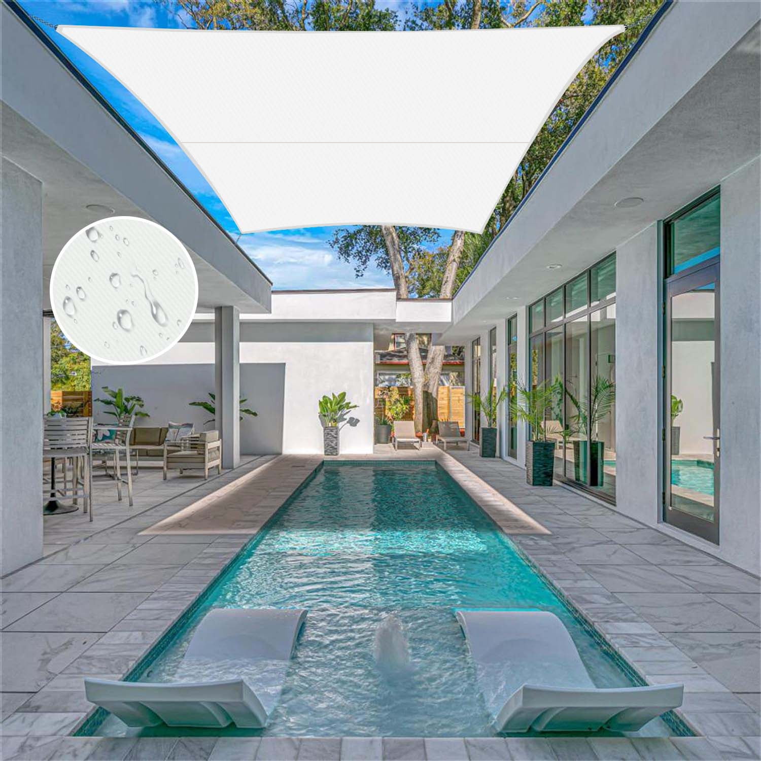LOVE STORY Waterproof 8'x10' White Sun Shade Sail Rectangle UV Block ...