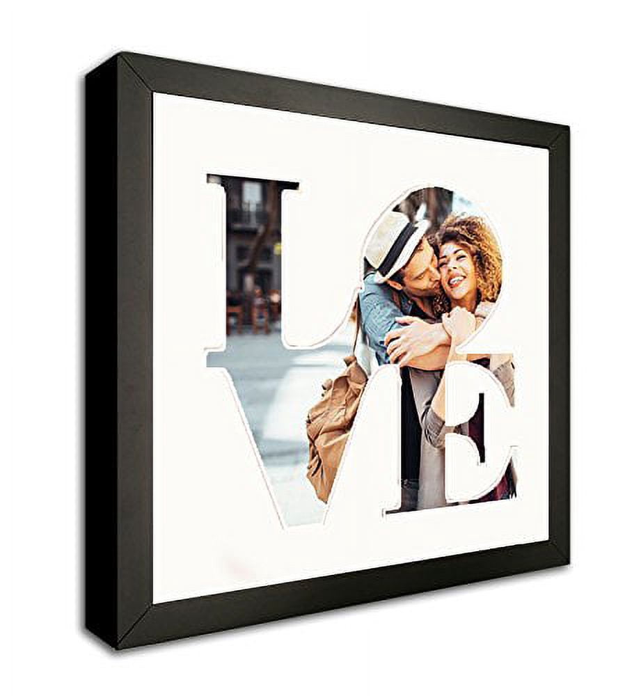 LOVE Sculpture Photo Frame Mat for your 8x10 Photo - White Mat with a ...