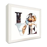 LOVE Sculpture Photo Frame Mat for your 8x10 Photo - White Mat with a ...