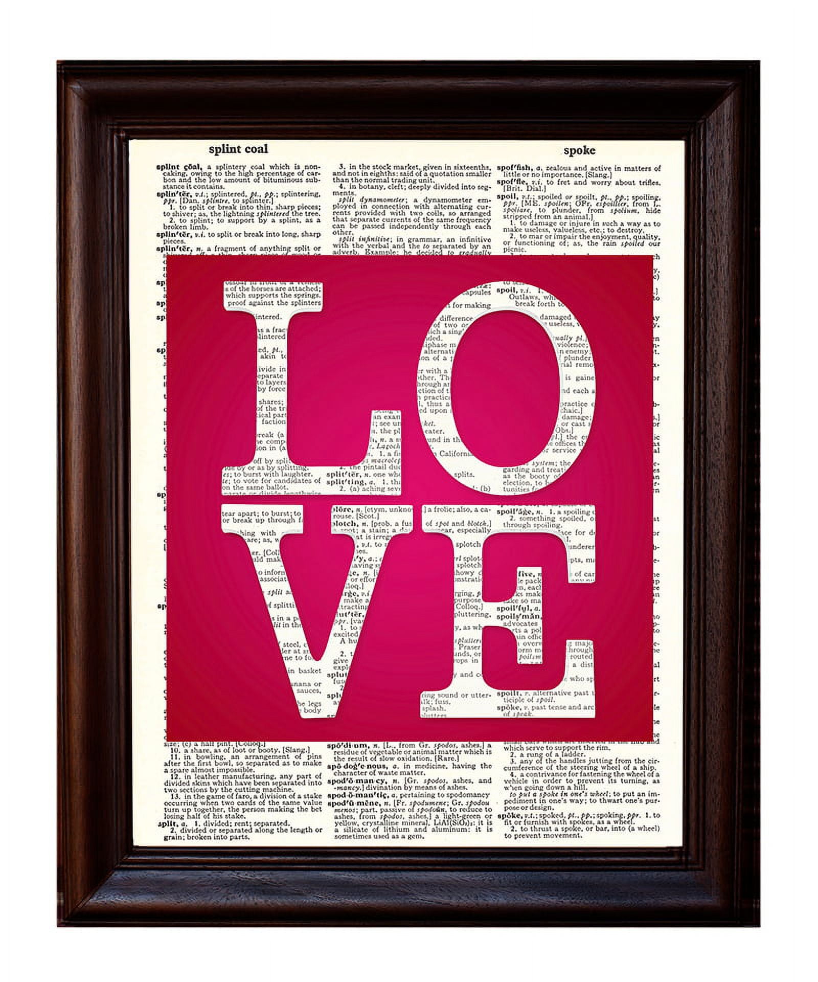 LOVE Square - Dictionary Art Print Printed On Authentic Vintage ...