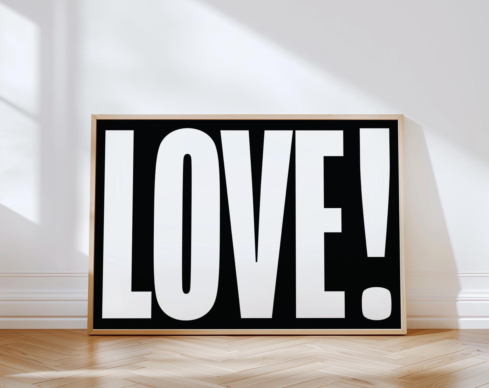 LOVE Typography Poster Modern Wall Art | Horizontal & Vertical Display ...