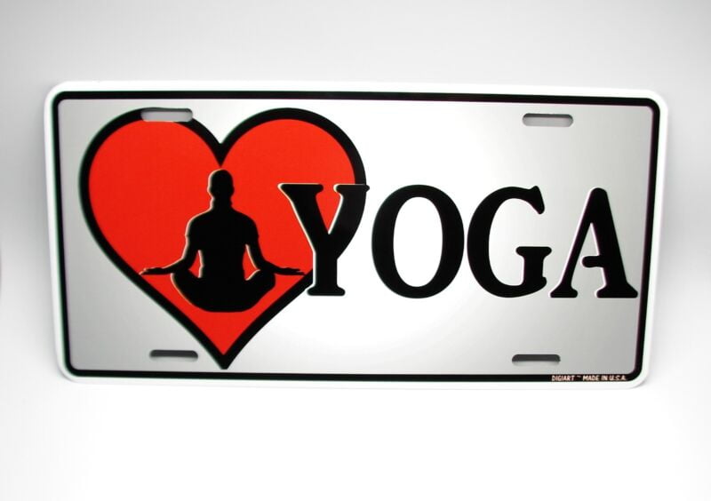 LOVE YOGA NAMASTE METAL CAR LICENSE PLATE. OHM HINDUISM YOGA CAR ...
