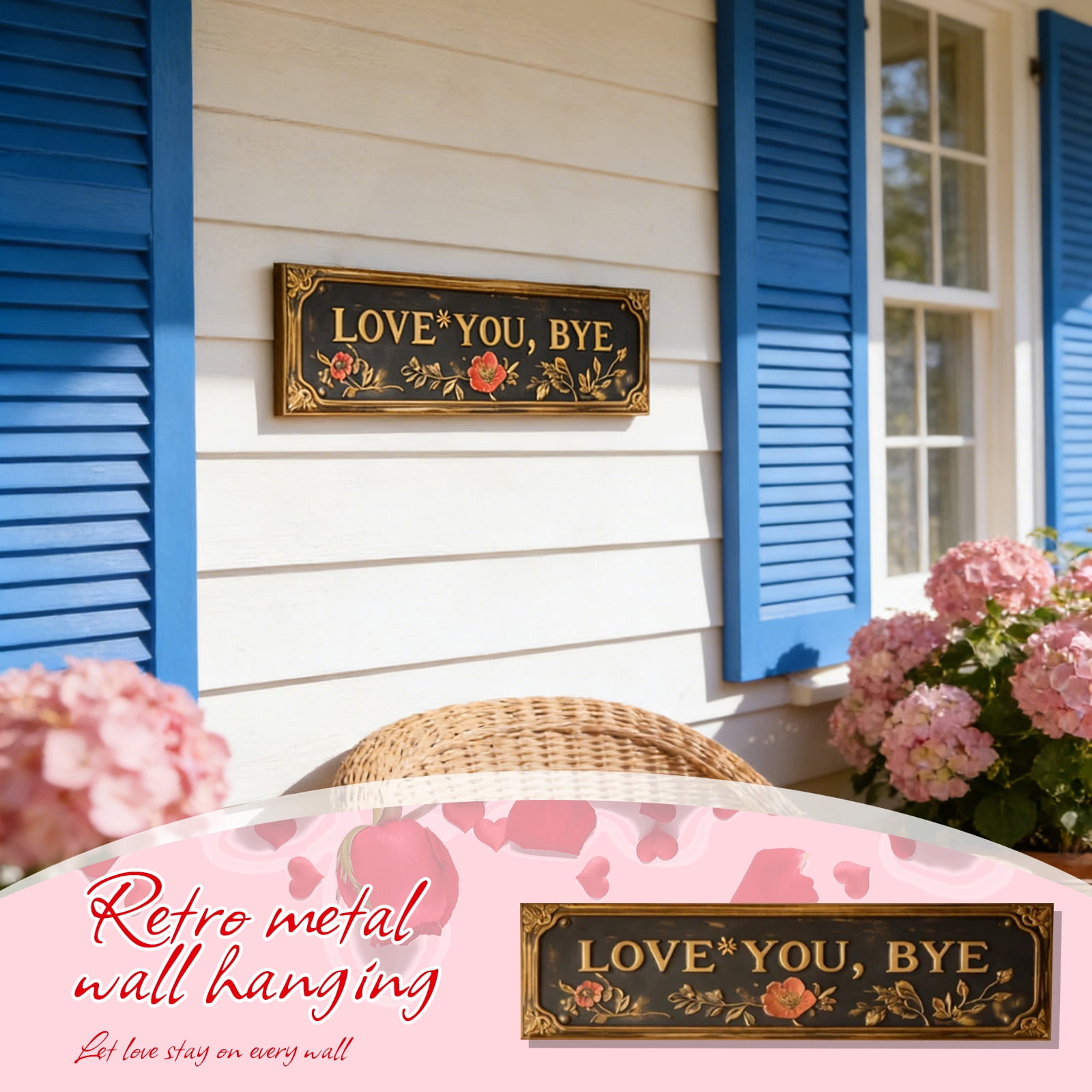 LOVE YOU, BYE – Vintage Metal Wall Sign, Metal Wall Sign - Retro Art ...