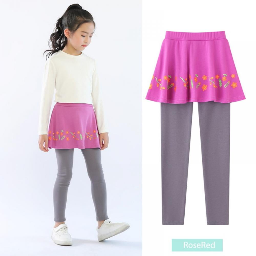 LOVEBAY Girls Skirt Leggings Ruffle Tutu Pants Kids Footless Tights ...