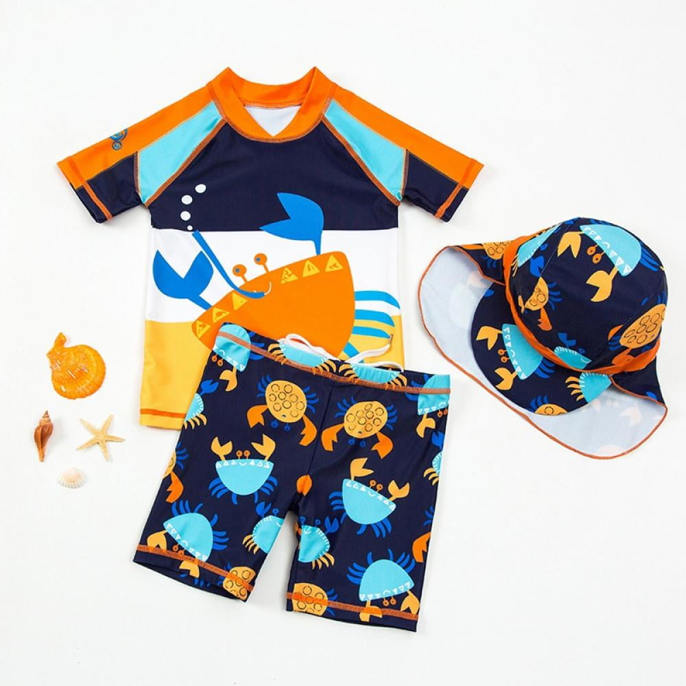 LOVEBAY Kids Swim Set Short Sleeve Bathing Suit Trunks and Shirt with ...
