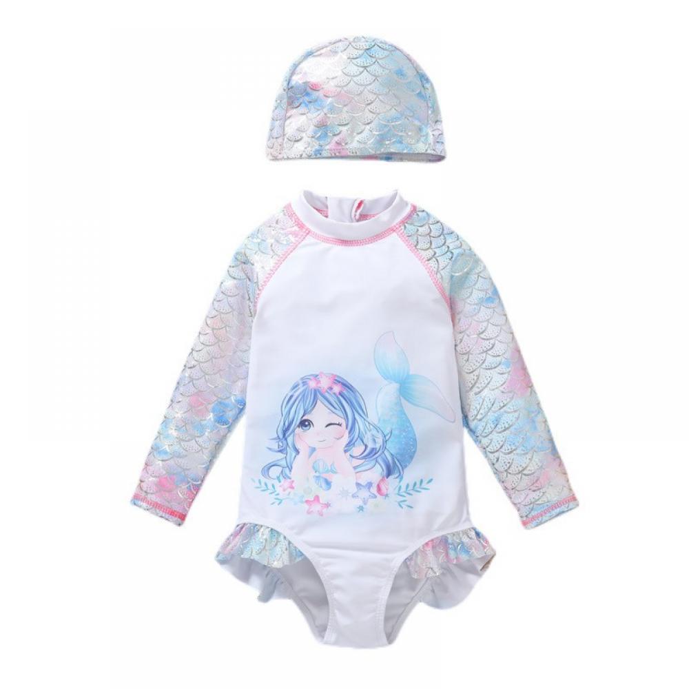 LOVEBAY Little Girls Rash Guard Sets One-Piece Swimsuit Bathing Suit ...