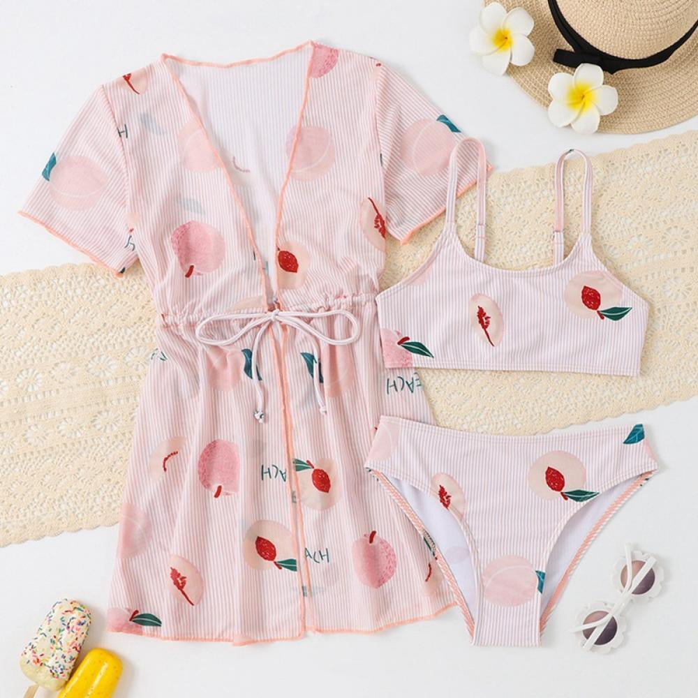 LOVEBAY Little Girls Swimming Wear 3 Piece Bathing Suits Bikini Set ...