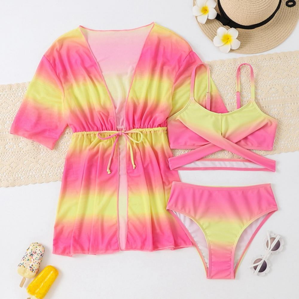 LOVEBAY Little Girls Swimming Wear 3 Piece Bathing Suits Bikini Set ...