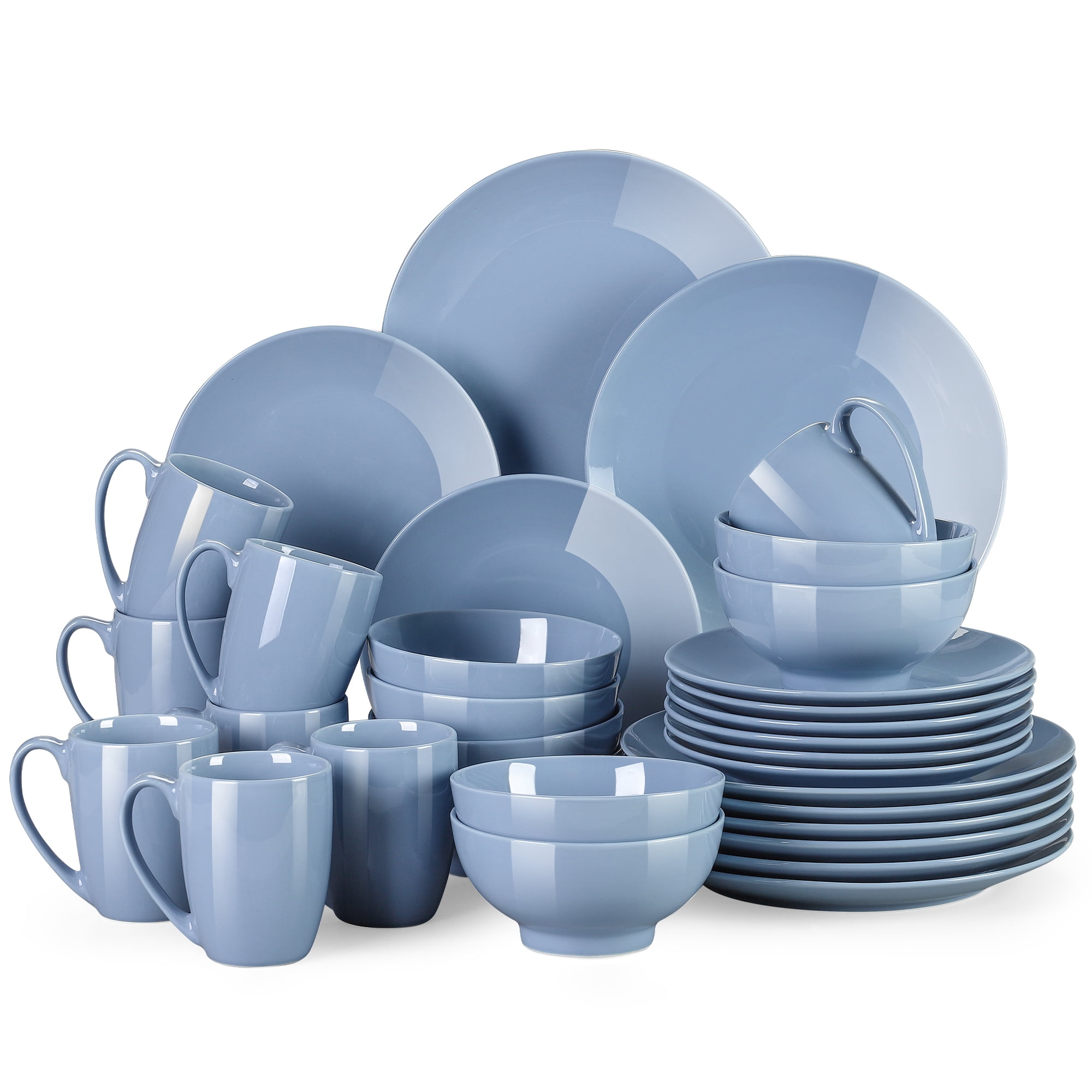 LOVECASA, Series Sweet, 32-Piece Porcelain Dinnerware Set, Light Purple ...