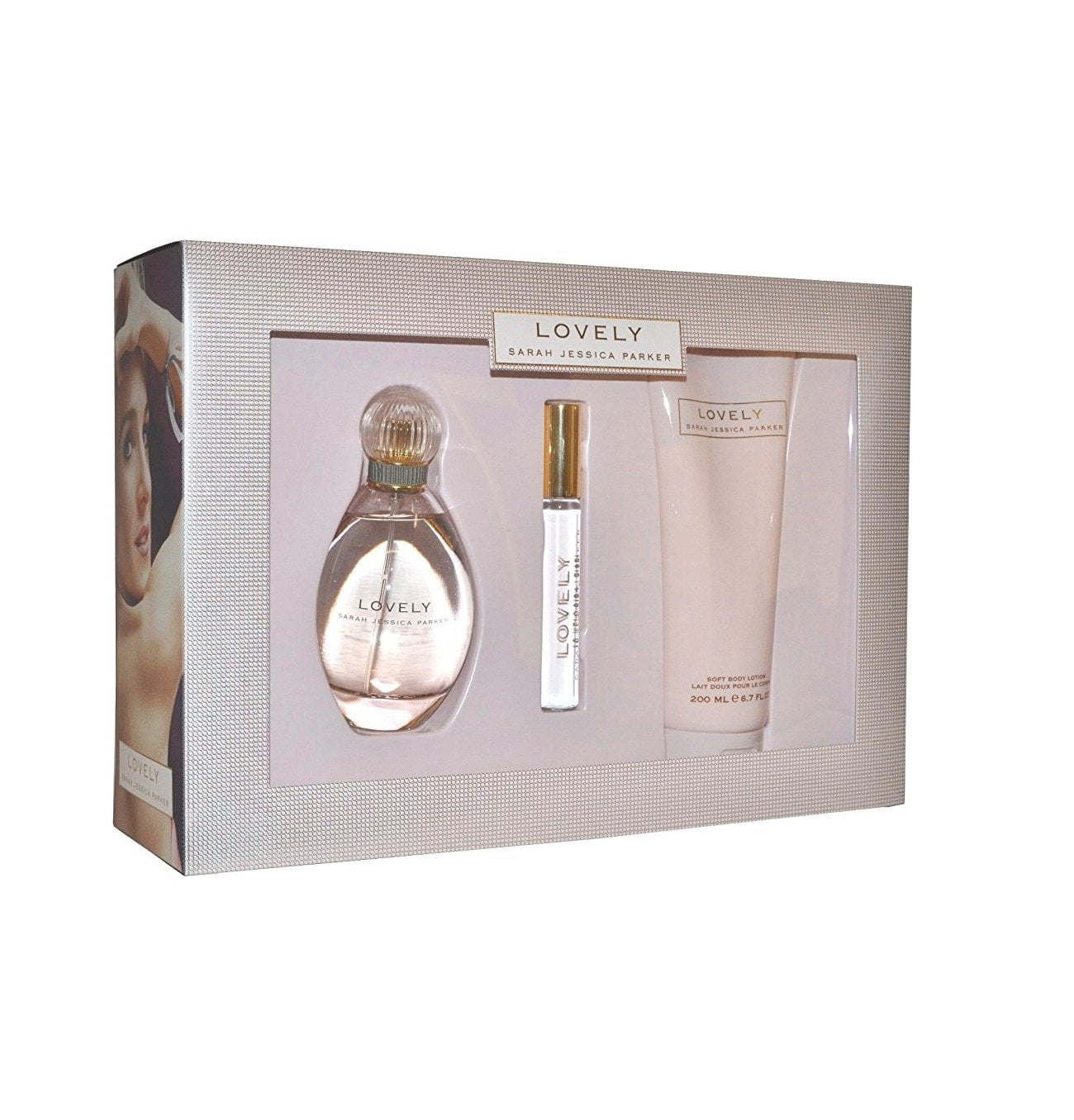 LOVELY Sarah Jessica Parker 3.4 oz EDP+ 6.7 lotion+ rollerball Women ...