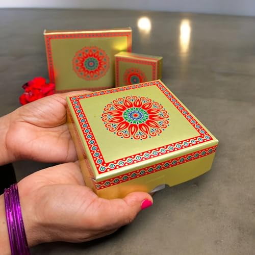 LOVENSPIRE Sweet Boxes For Indian Sweets Mandala Design Empty Mithai ...
