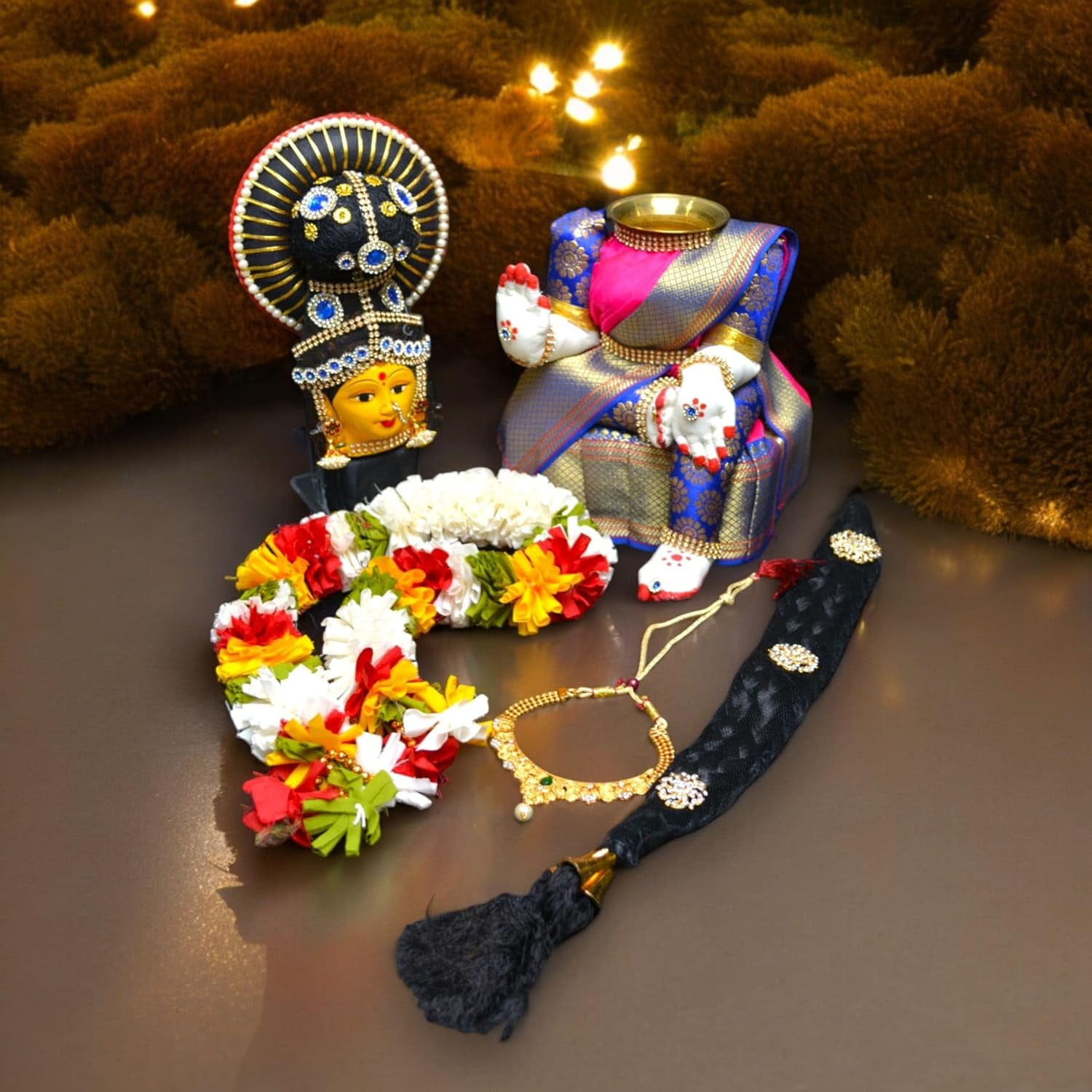 LOVENSPIRE Vara Lakshmi Idol Goddess Face Set Devi MATA for Varalaxmi Vratam Navaratri ...