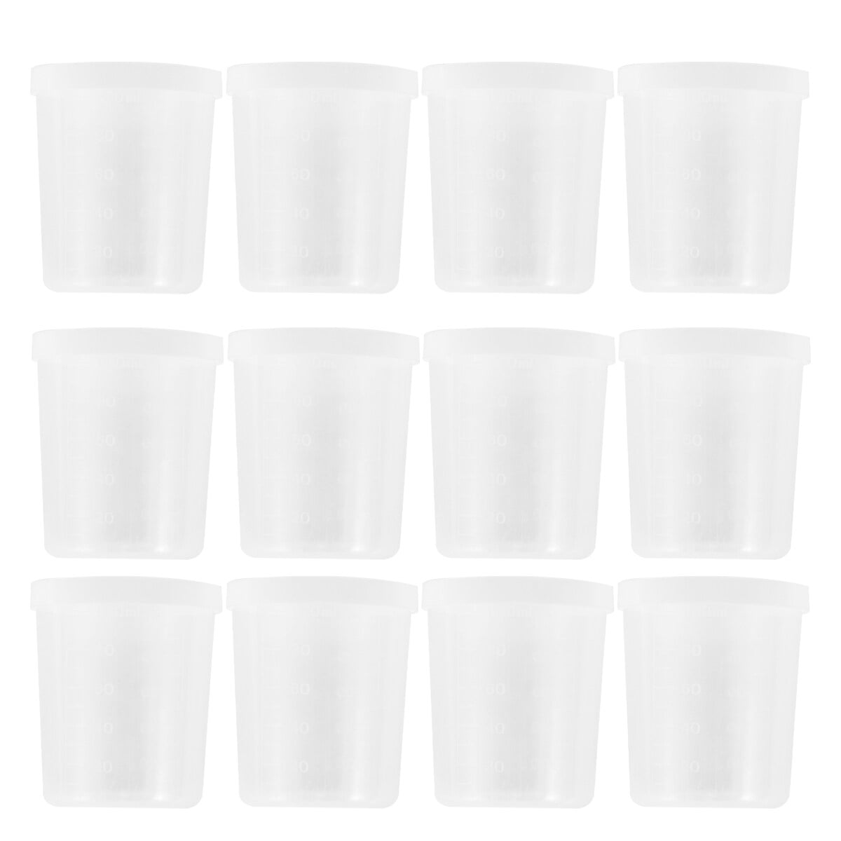 LOVERLYZ 30pcs 100ml Disposable Plastic Measuring Cups with Lid ...