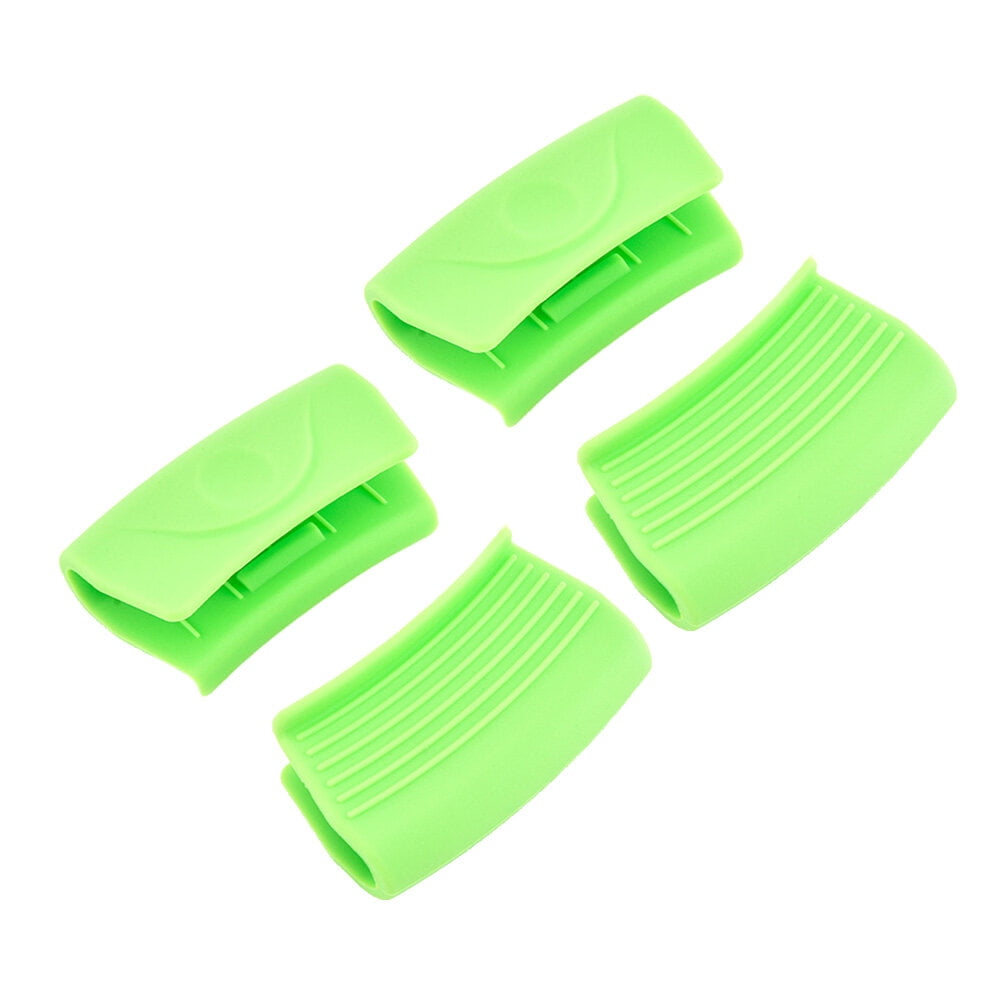 LOVERLYZ 4pcs Silicone Pot Handle Cover Anti-scald Grips Heat Resistant ...