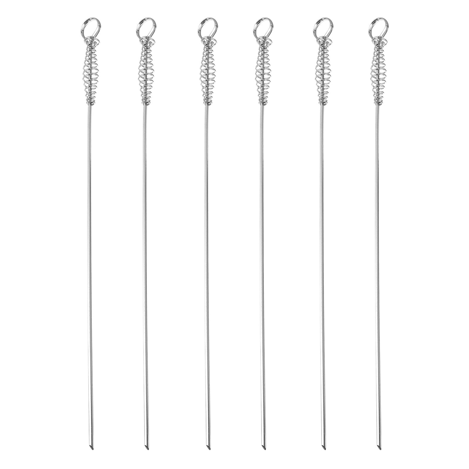 LOVERLYZ 6pcs Stainless Steel Skewers Spring Barbecue Stick Outdoor ...