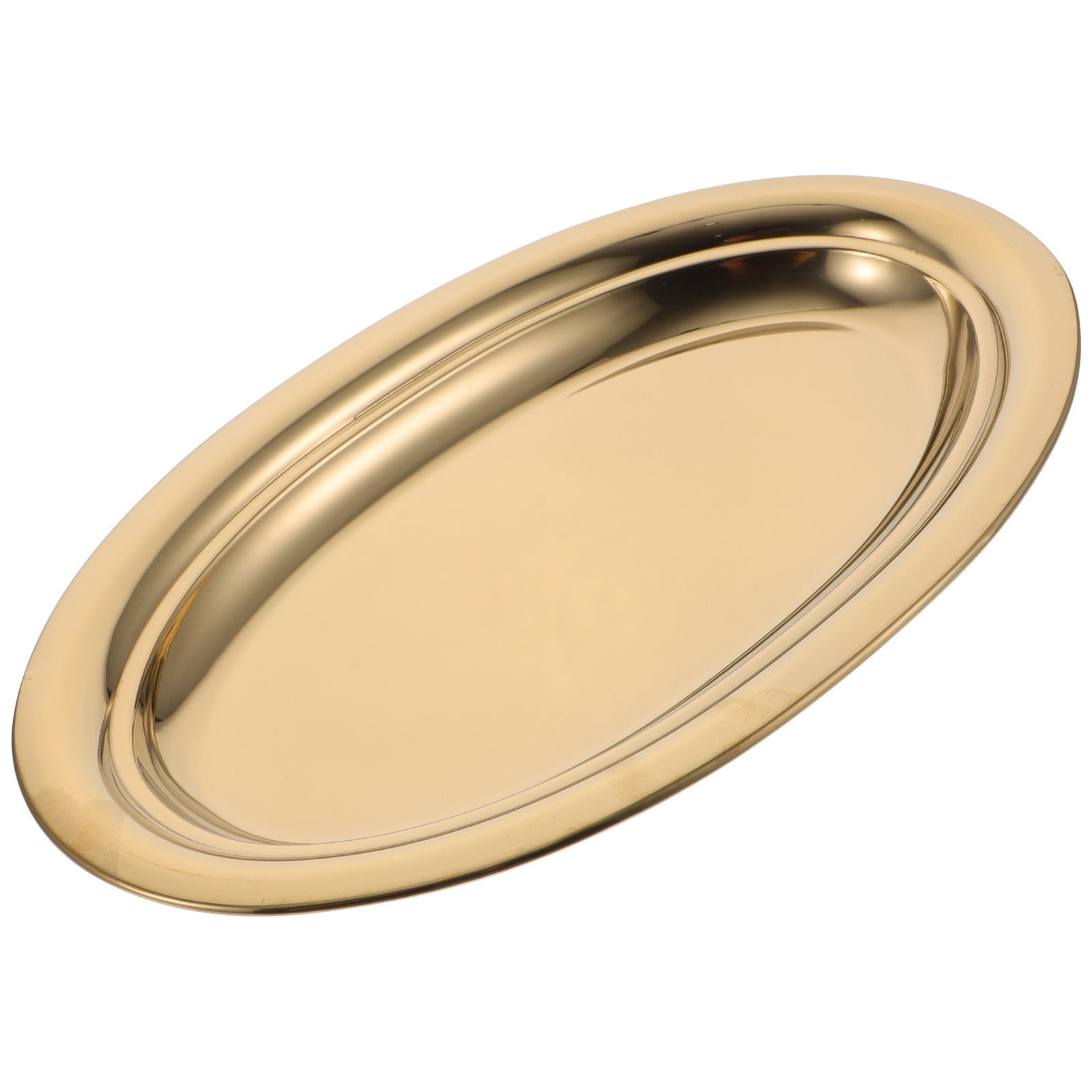 LOVERLYZ Stainless Steel Oval Dinner Plate Metal Plates Food Dishes for ...