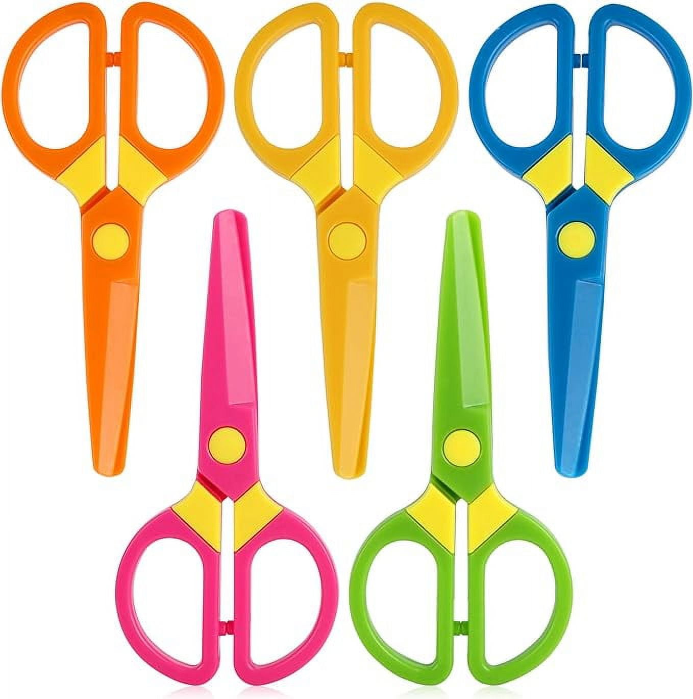 LOVESTOWN 5 PCS Pre-School Training Scissors, Plastic Safety Scissors ...