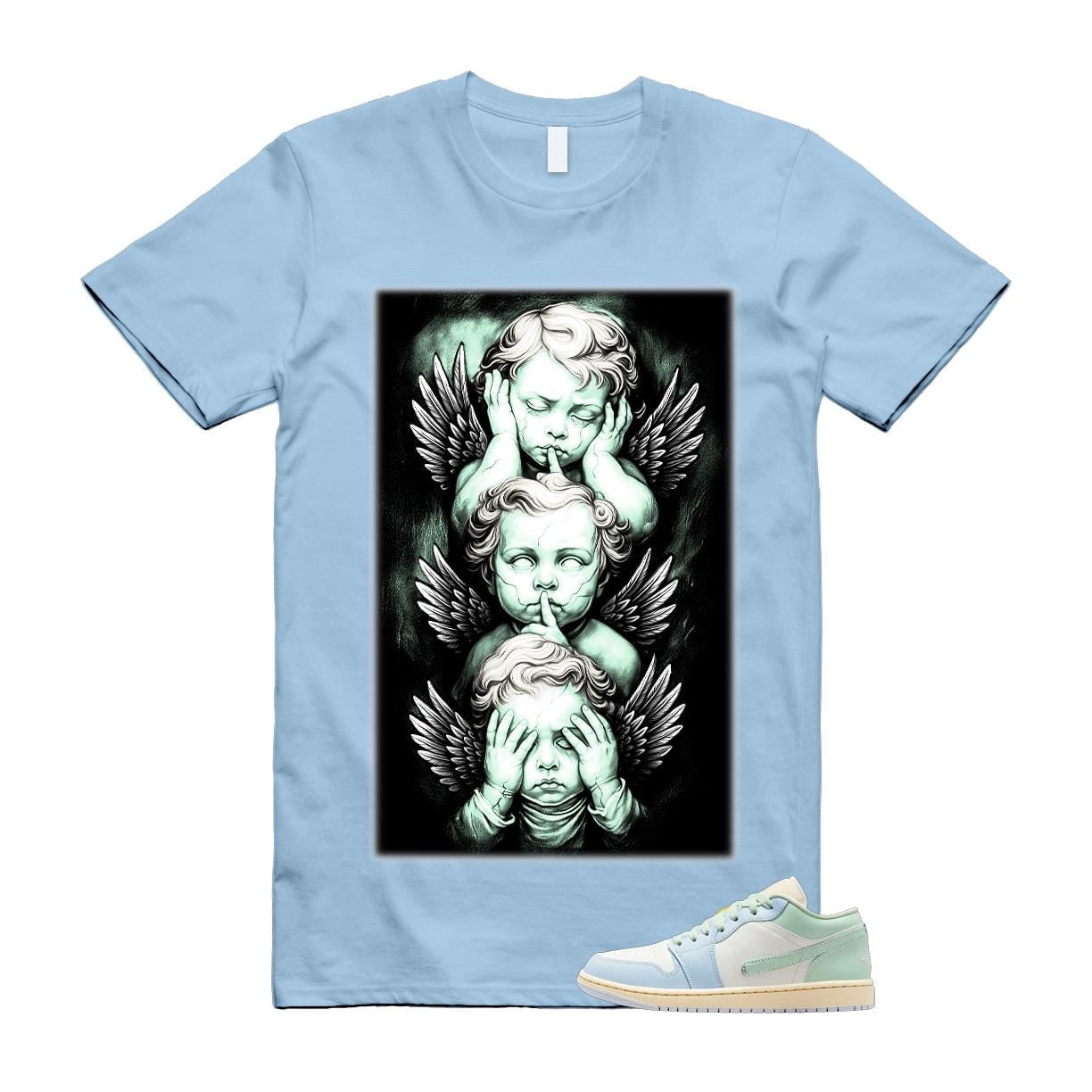 LOVETEE 1 Sail Jade Aura Muslin White Ice Blue Mint T Shirt Match NO ...