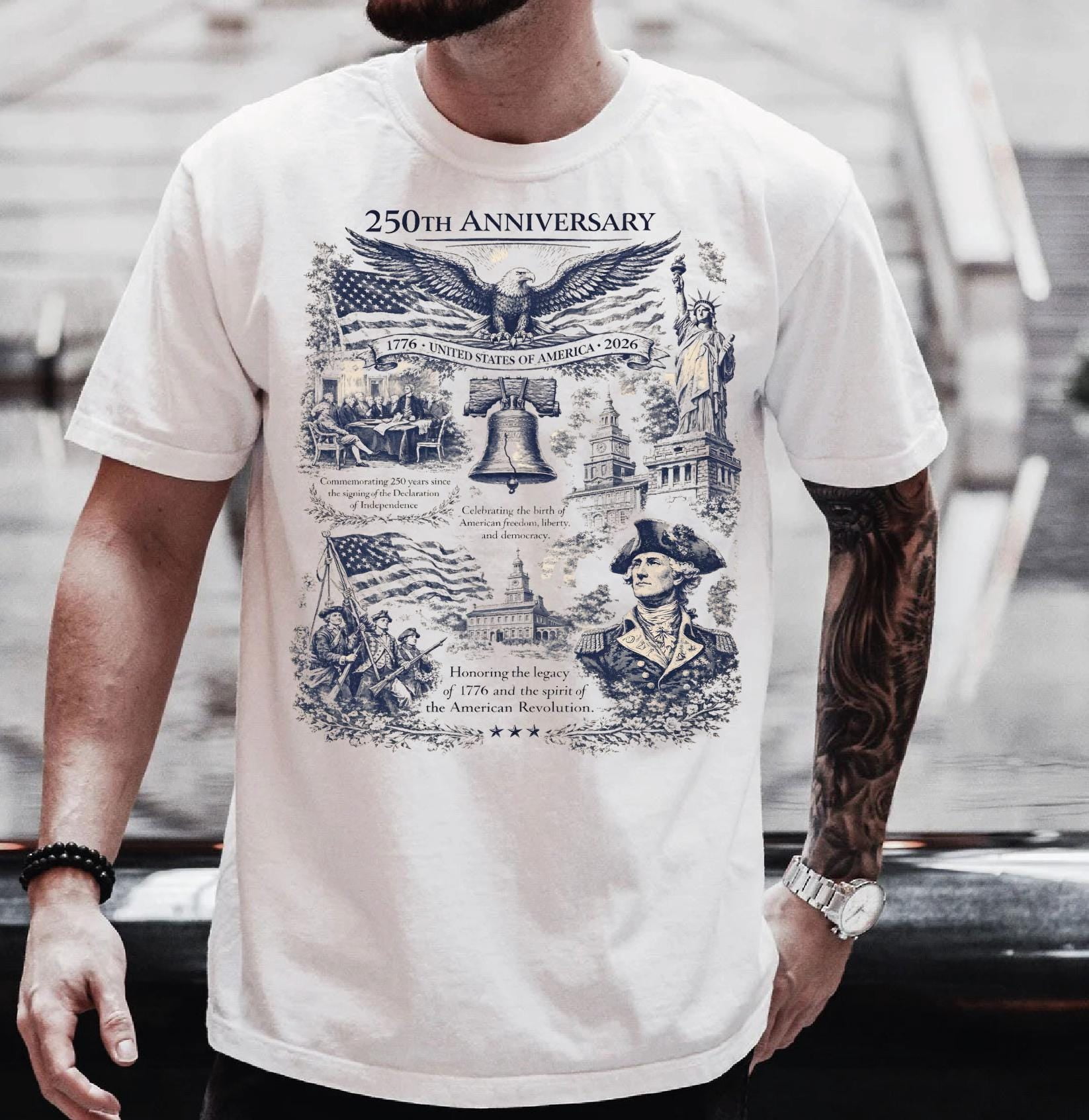 LOVETEE USA 250th Anniversary Comfort Colors Shirt, America 250 Years ...