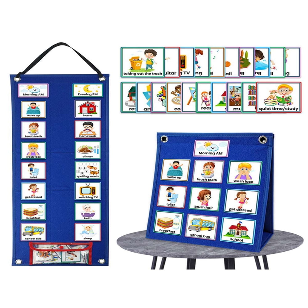 LOVEVER 1 Set Visual Schedule For Kids Daily Routine Chart With 70 ...