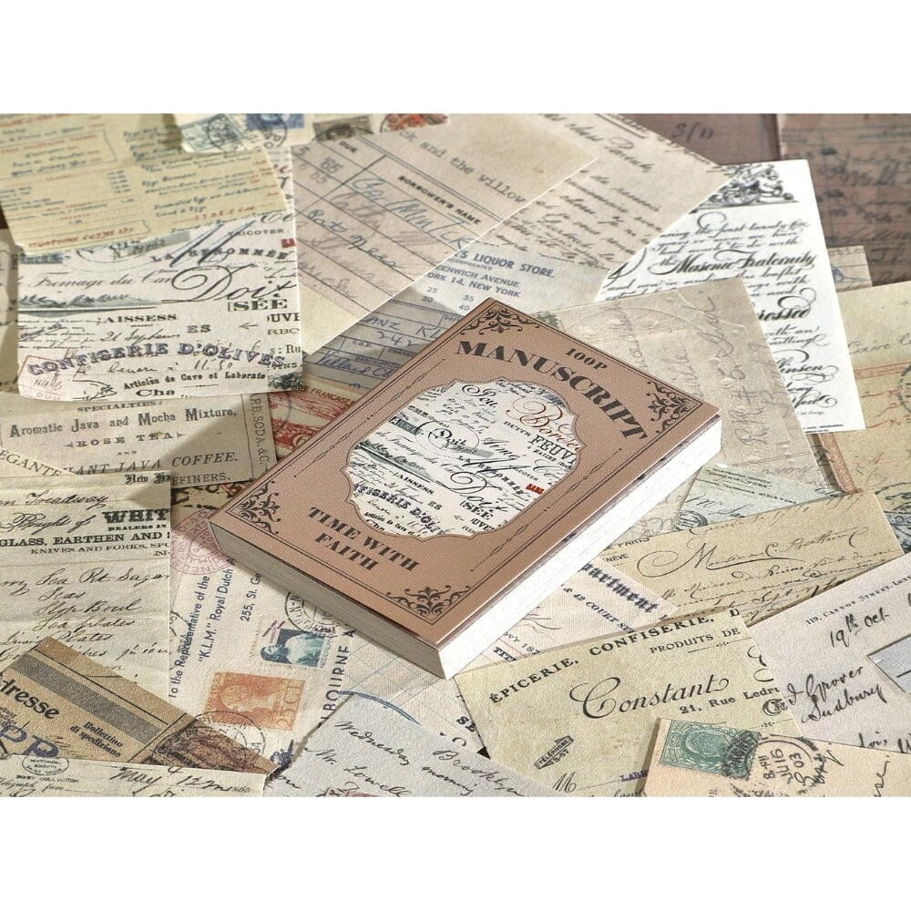 LOVEVER 100 Sheets Vintage Scrapbook Paper Non-Sticky Mini DIY Base ...