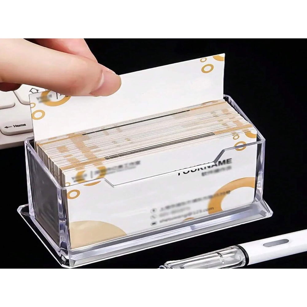 LOVEVER 1PC Transparent Business Card Holder Acrylic Display Stand Box ...